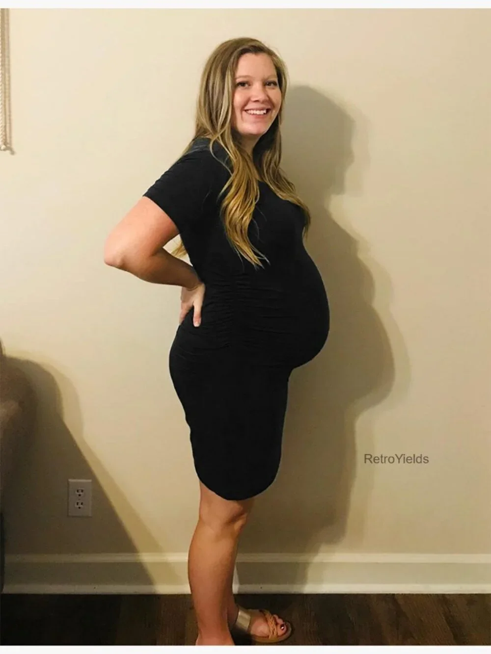 Dresses | Short Sleeve Maternity Bodycon Dress With Side Ruching S2xl ...